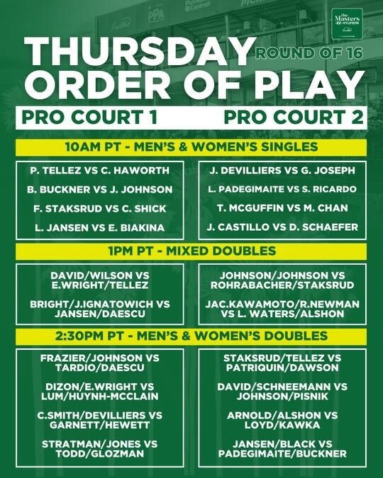 Order of Play