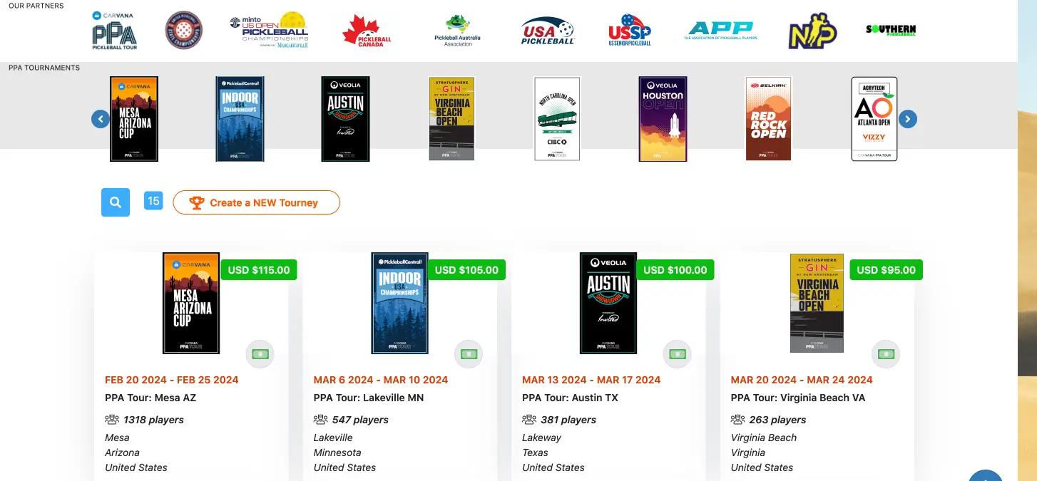 How to register for a pickleball tournament